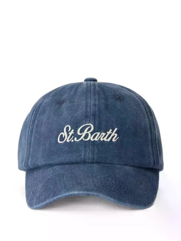 MC2 SAINT BARTH Davis Embroidered Denim Baseball Cap - Blue