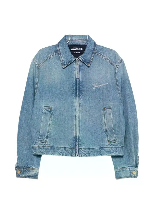 Jacquemus Logo-embroidered Denim Jacket - Blue