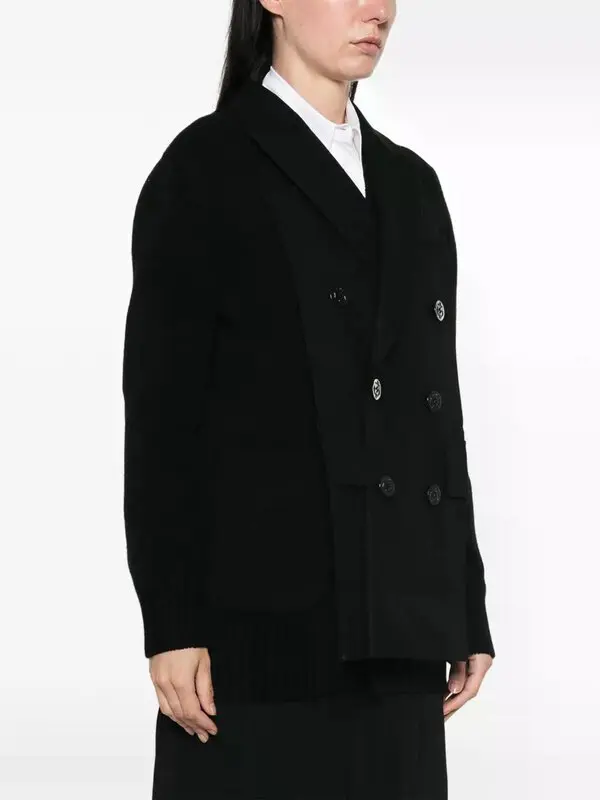 Sacai Double-breasted Layered Cardigan