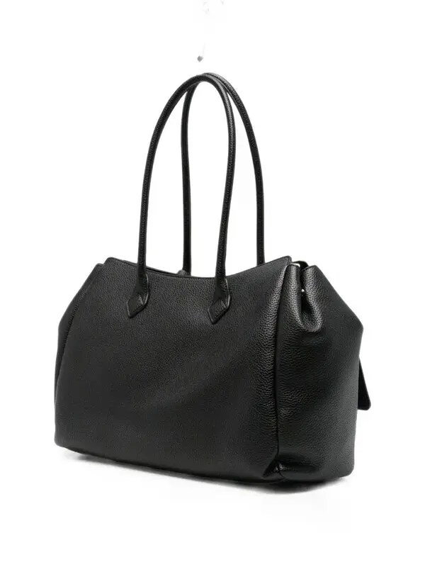 Moschino Padlock-detail Pebbled-leather Tote Bag - Black