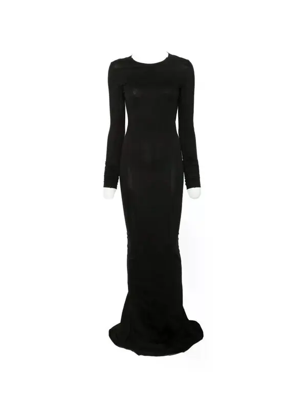 Rick Owens Simple Edfu Long-sleeve Maxi Dress - Black