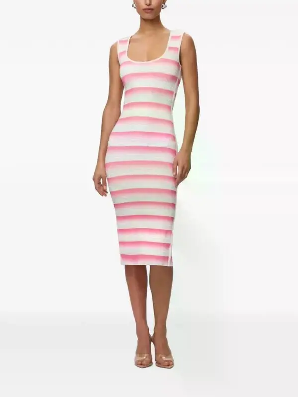 Herve Leger Clea Gradient-effect Midi Dress - White