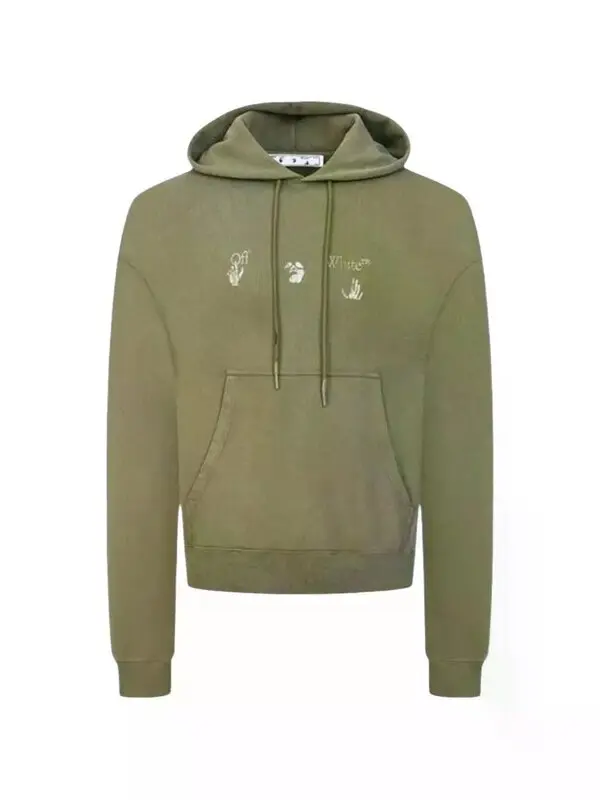 Off-White Logo-print Skate Hoodie - Green