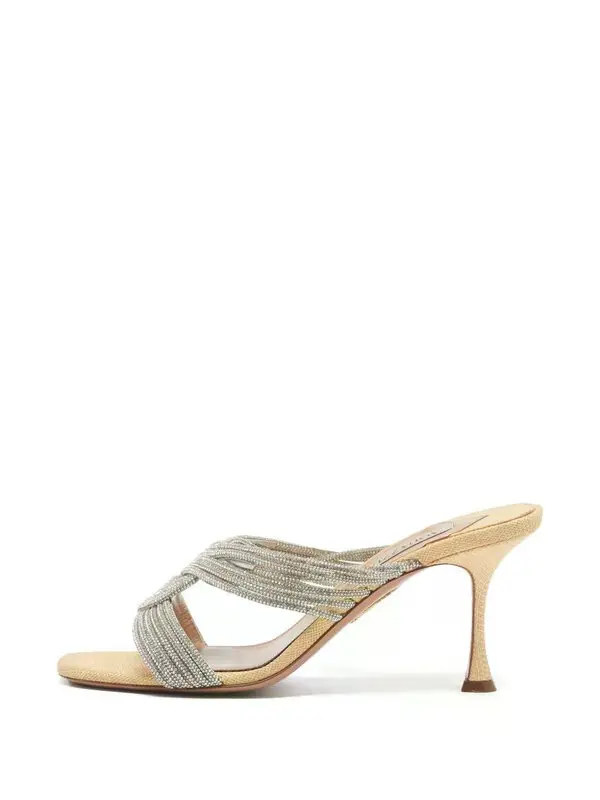 AQUAZZURA Gatsby Crystal-embellished Sandals - Silver