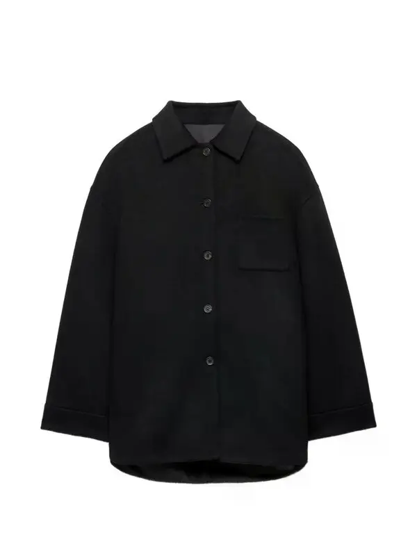 Prada Reversible Double Cashwool And Re-nylon Caban Jacket - Black