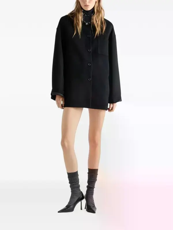 Prada Reversible Double Cashwool And Re-nylon Caban Jacket