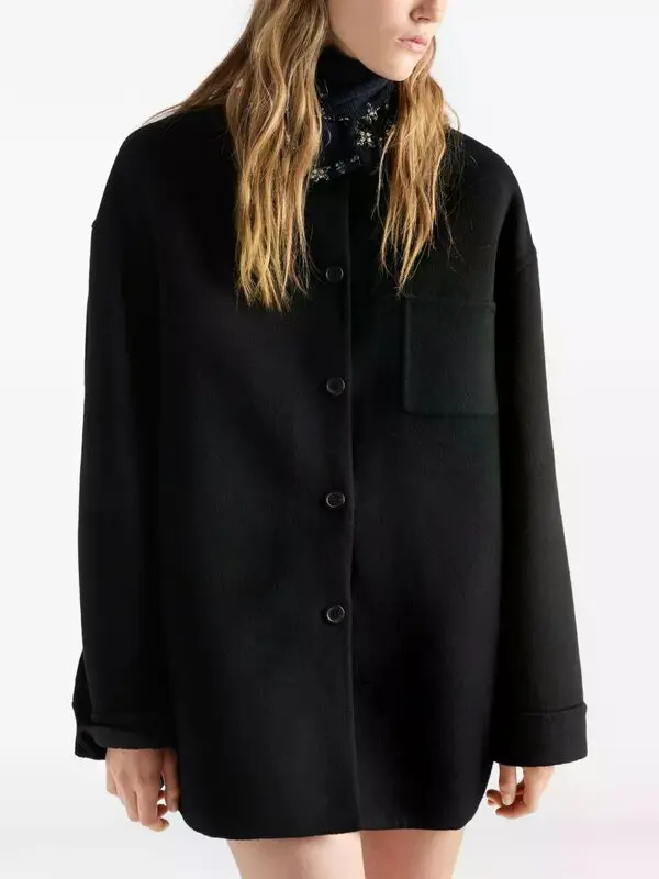 Prada Reversible Double Cashwool And Re-nylon Caban Jacket