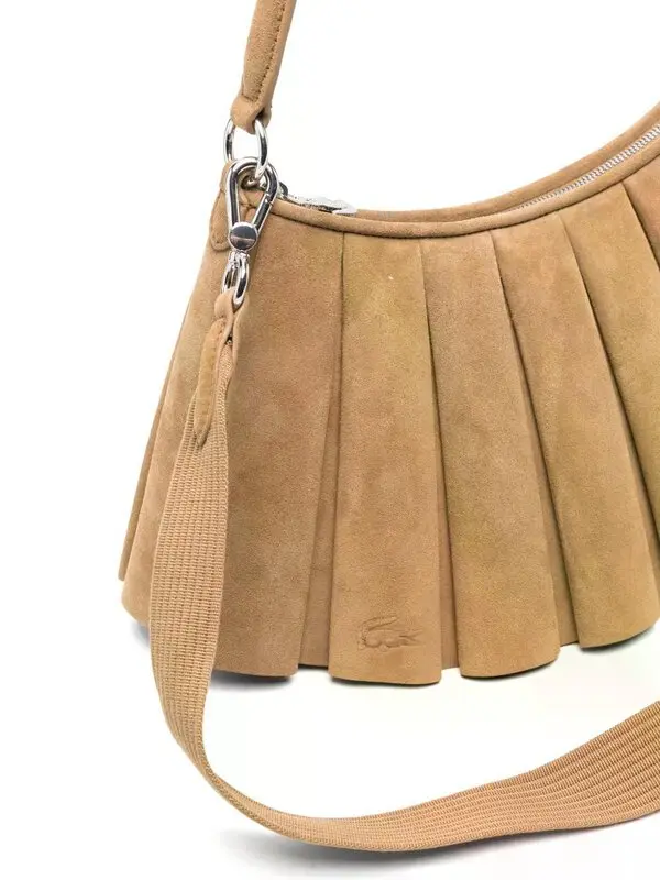 Lacoste Pleated Suede Backpack - Neutrals