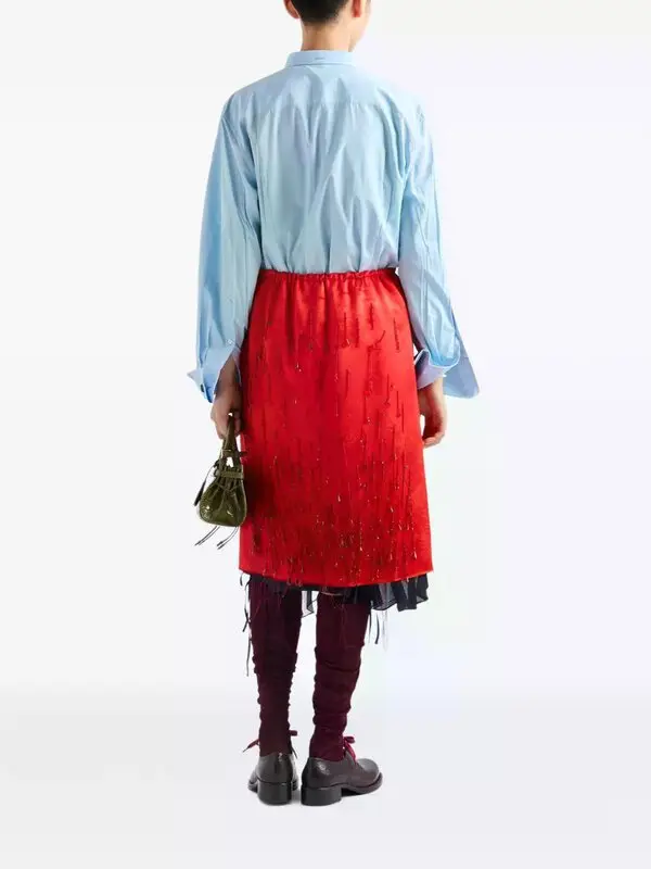 Prada Satin Skirt With Embroidery