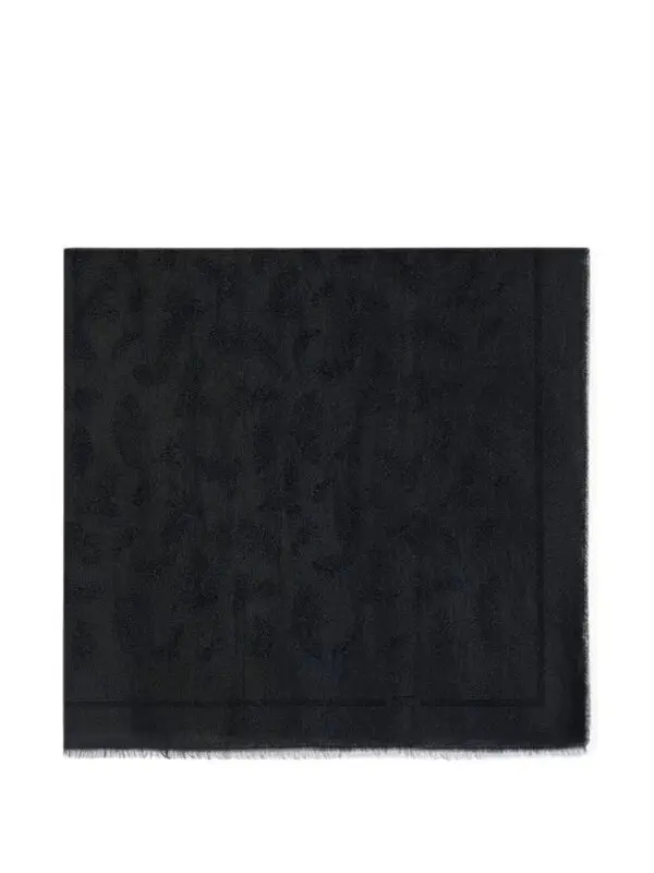 Elisabetta Franchi Feather-themed Lurex Foulard Scarf - Black