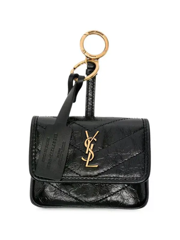 Saint Laurent Quilted Bag Charm - Black