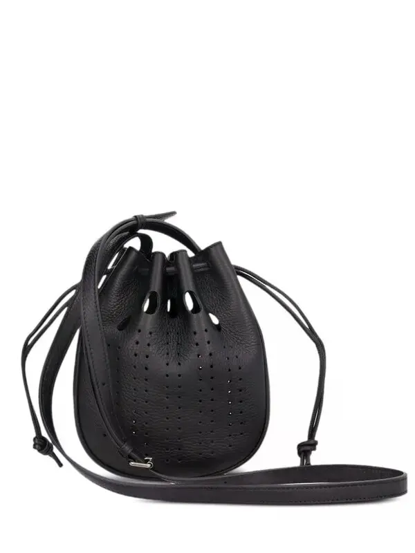 Valentino Garavani Perforated-leather Shoulder Bag - Black