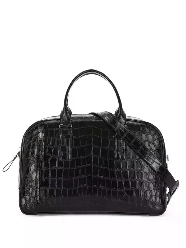 TOM FORD Crocodile-effect Tote Bag - Black