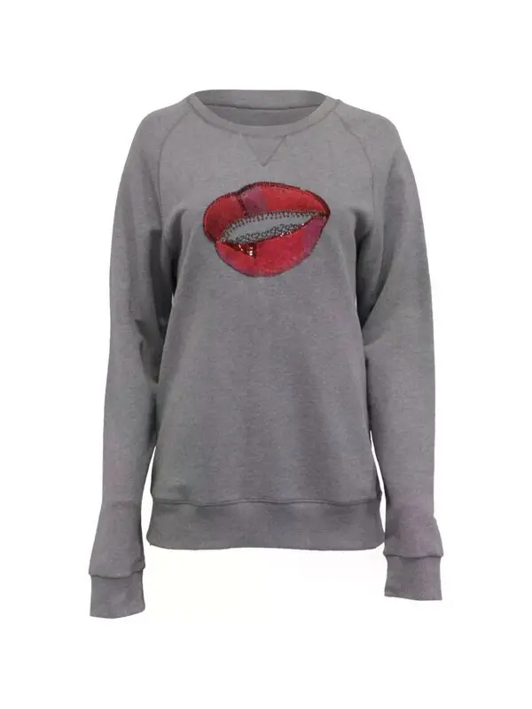 Dries Van Noten Sequin Embellished Lip Crewneck Sweater
