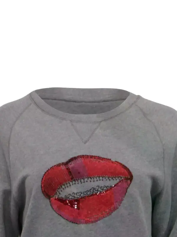 Dries Van Noten Sequin Embellished Lip Crewneck Sweater