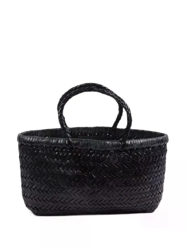 Dragon Diffusion Mini Gora Woven Leather Tote Bag - Black