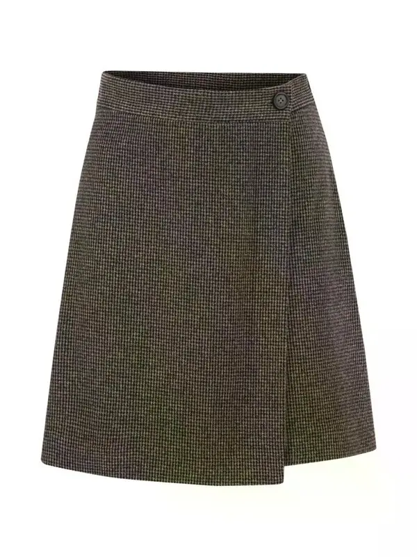 Max Mara Houndstooth Wrap-effect Skort - Brown