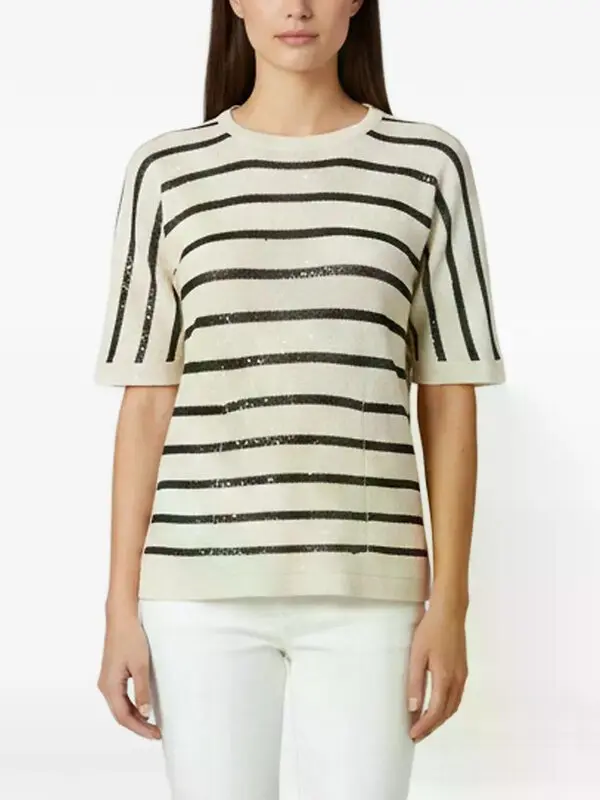 Brunello Cucinelli Sequin Striped Top
