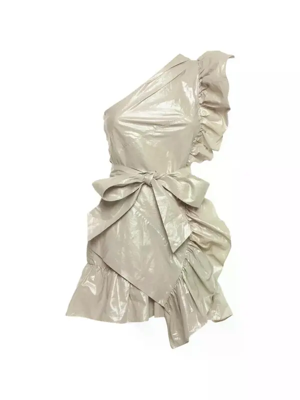 ISABEL MARANT VINTAGE Lavern One-shoulder Mini Dress - Neutrals