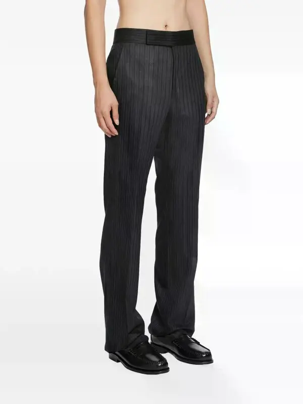 TOM FORD Herringbone-stripe Trousers - Grey