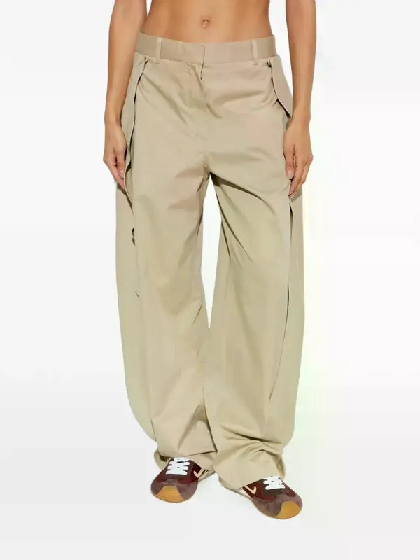 Loewe Draped Wide-leg Trousers - Neutrals