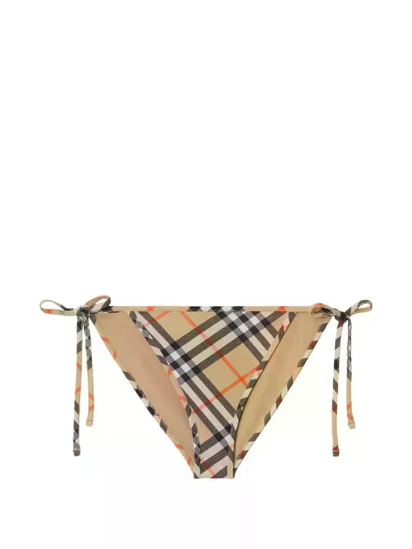 Burberry Check-print Tie-side Bikini Bottoms - Neutrals