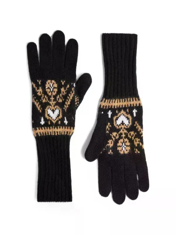 Khaite Domini Gloves In And Camel Multi - Black