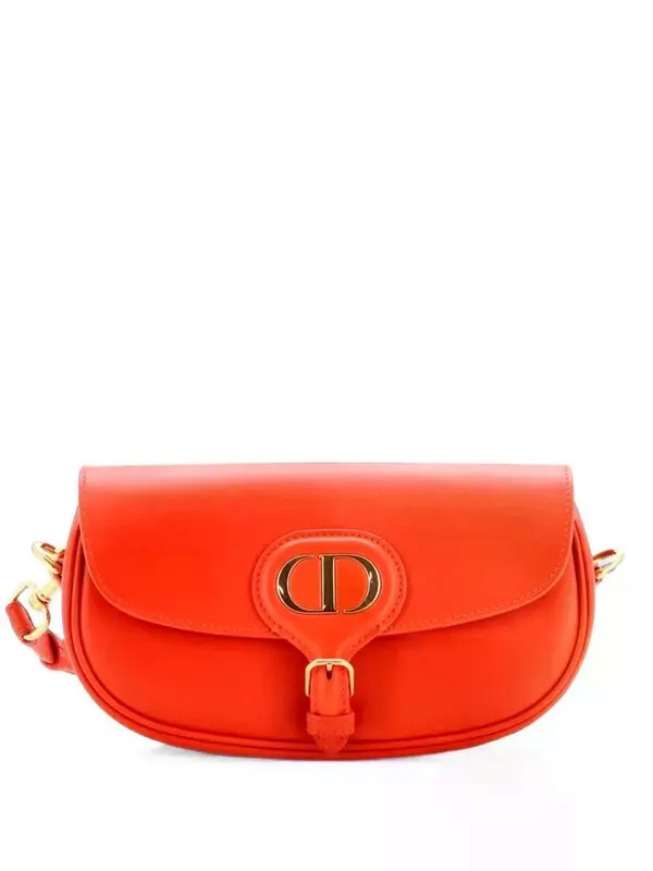 Dior Bobby Flap Bag Leather East West Crossbody Bag - Orange