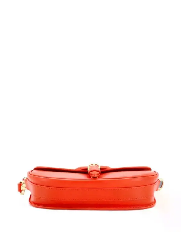 Dior Bobby Flap Bag Leather East West Crossbody Bag - Orange