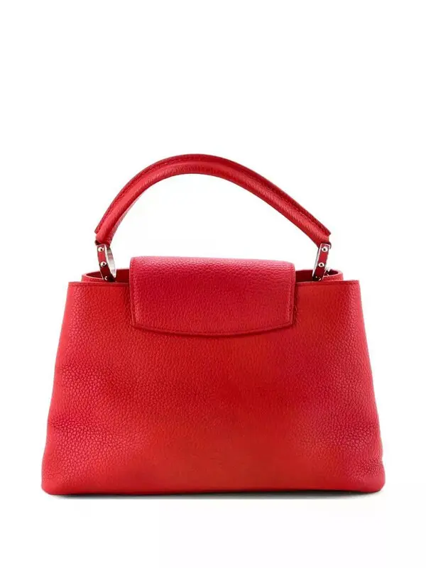 LOUIS VUITTON Capucines Leather Pm Satchel - Red