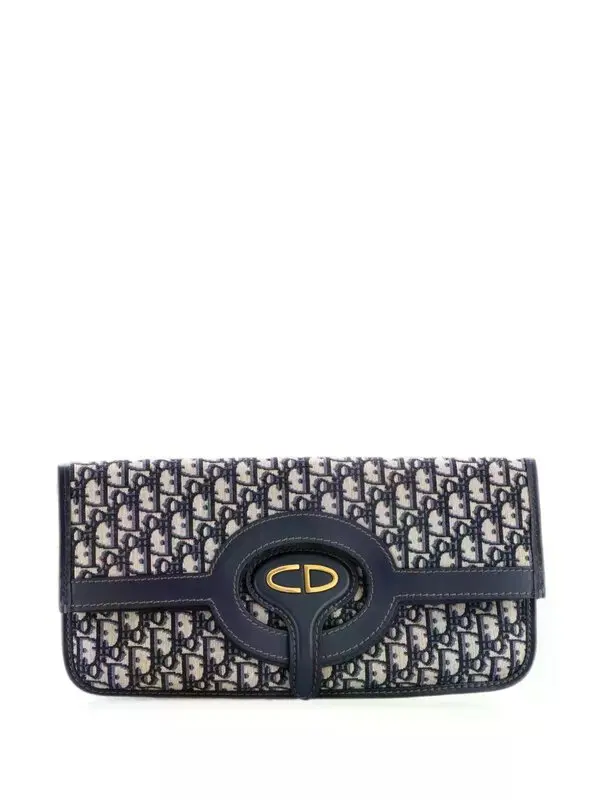 Dior Oblique Canvas Fold Over Clutch Bag