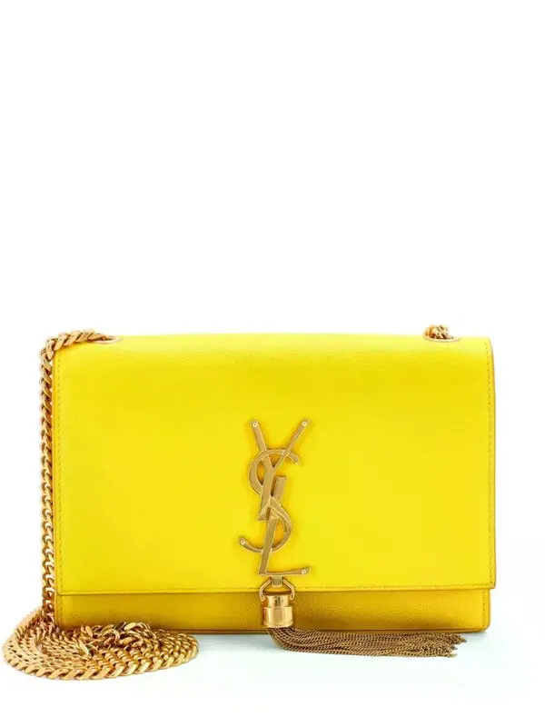 Saint Laurent Monogram Tassel Crossbody Bag - Yellow
