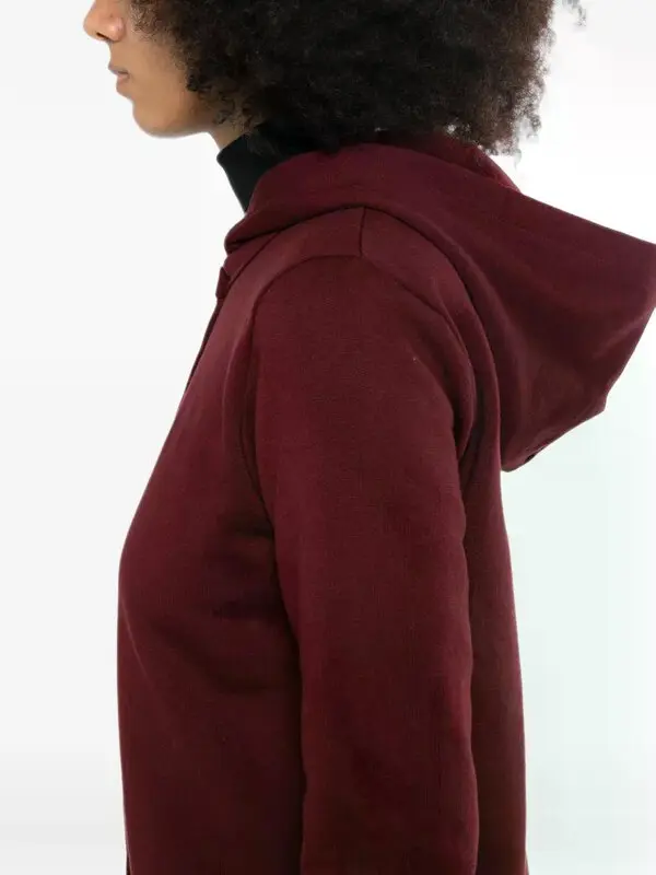 AGNES B. Burgundy Cotton Snap Hoodie
