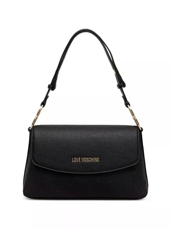 Moschino Logo-plaque Pebbled Tote Bag