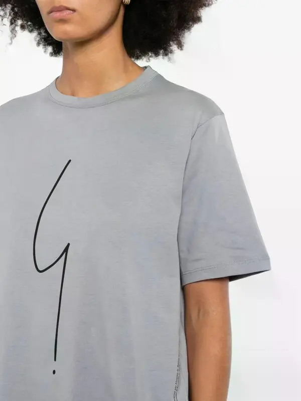 AGNES B. Cotton Graphic Print T-shirt - Grey