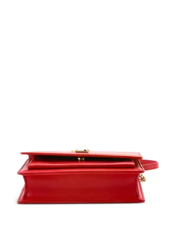 Saint Laurent Leather Top Handle Chain Wallet Crossbody Bag - Red