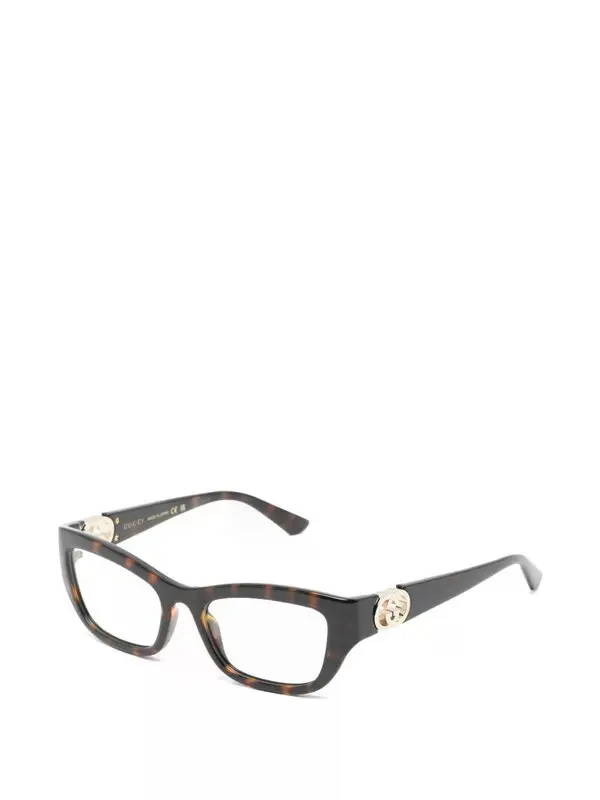 Gucci Tortoiseshell-effect Interlocking-logo Glasses