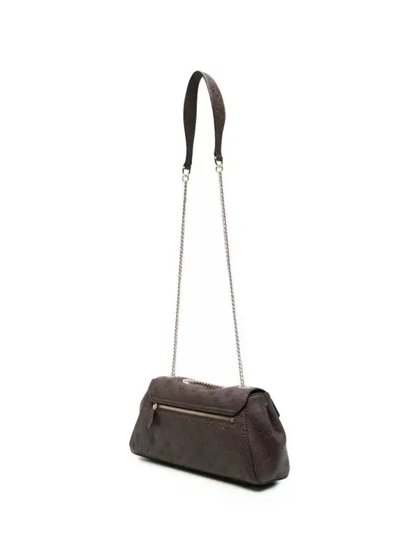 Guess Logo-embossed Chain-strap Shoulder Bag - Brown