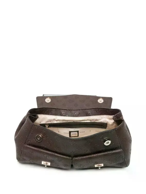 Guess Logo-embossed Chain-strap Shoulder Bag - Brown