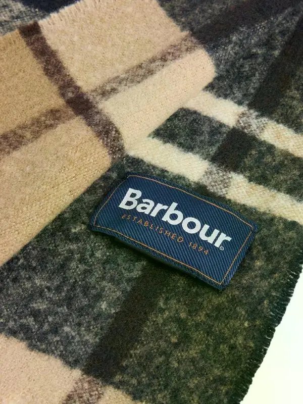 Barbour Yorklane Tartan Fringed Scarf - Neutrals