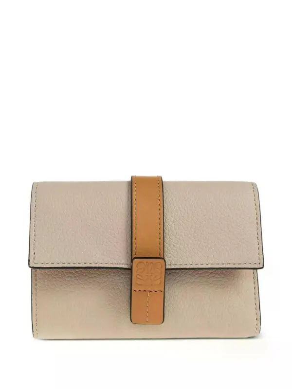 Loewe Pebbled Leather Wallet - Neutrals