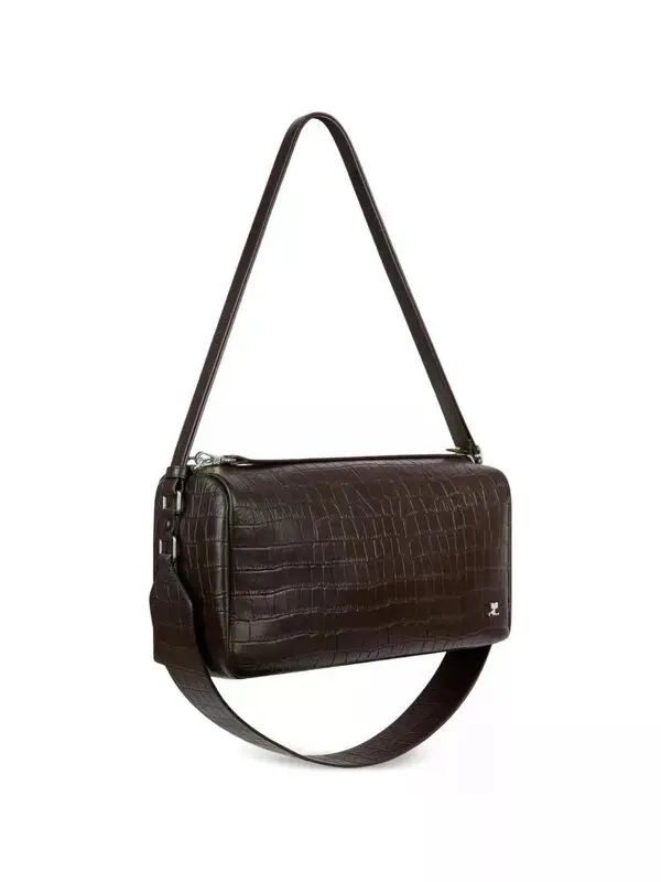 COURREGES Medium Three Sixty Croc-embossed Shoulder Bag