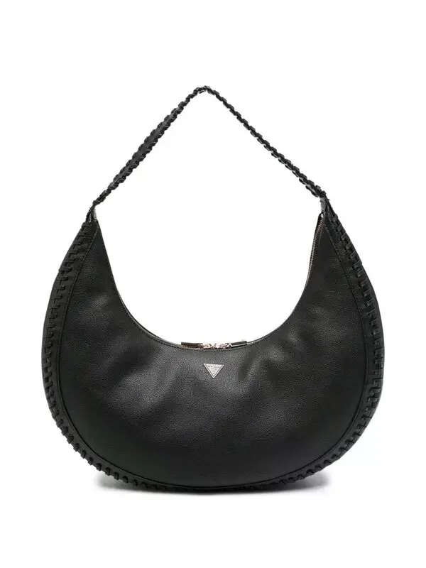 Guess Braided Whipstitch Shoulder Bag - Black
