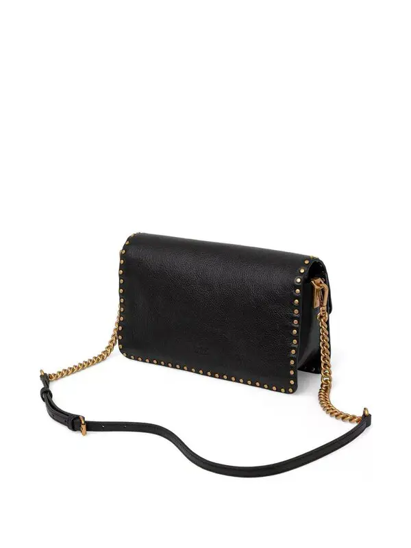 Pinko Love Birds-hardware Stud-embellished Leather Crossbody Bag