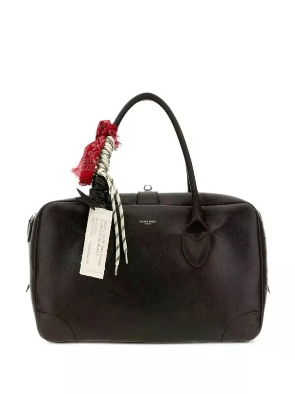 GOLDEN GOOSE Medium Vita Bag In Mahogany Leather With Charms And Silver Details - Brown