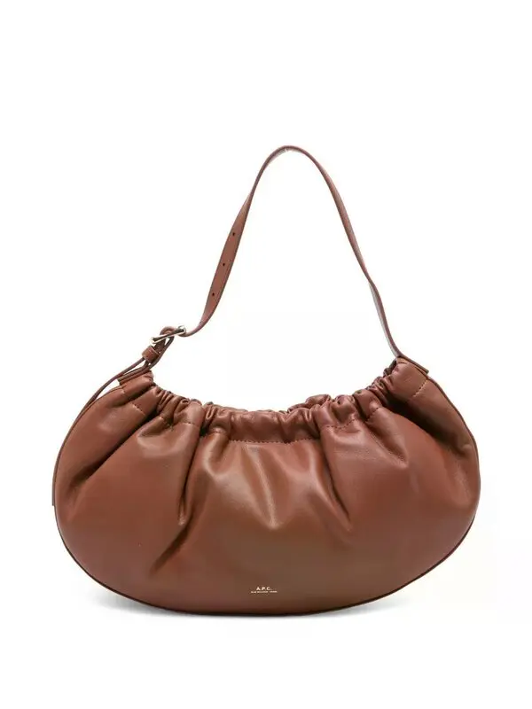 A.p.c. Ruched Shoulder Bag - Brown