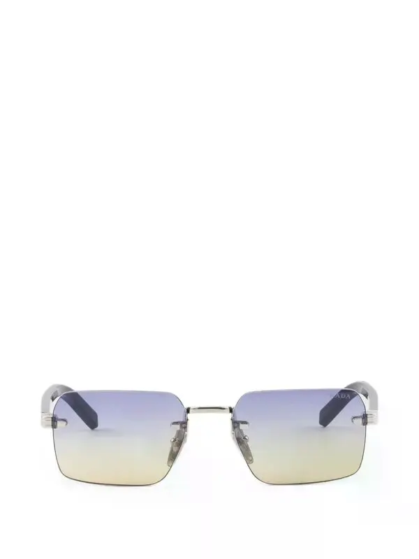 Prada Sunglasses With The Iconic Metal Plaque - Silver