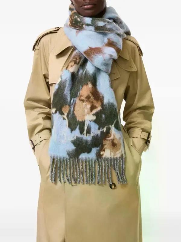 Burberry Patterned Scarves - Blue