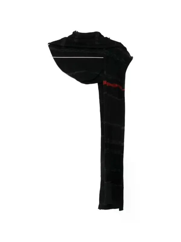 Isabel Benenato Distressed Striped Scarf - Black