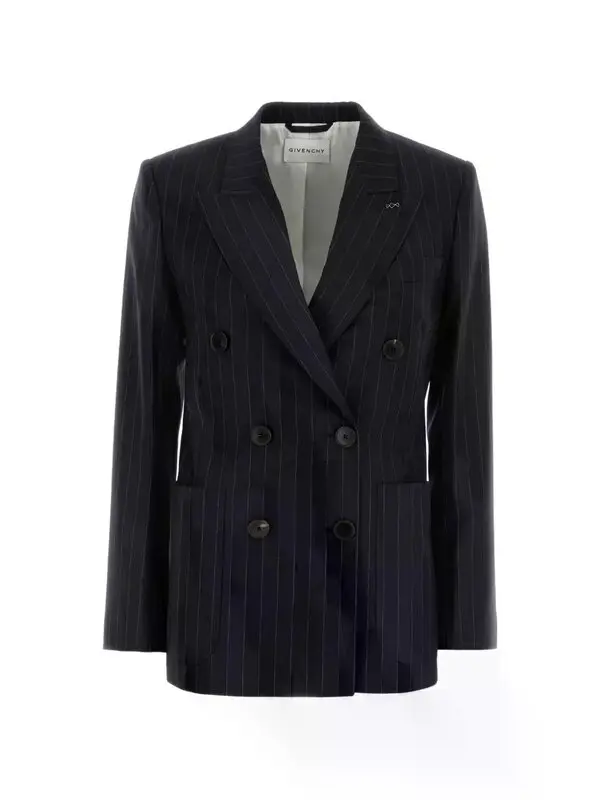 Givenchy Pinstripe Double-breasted Jacket - Blue